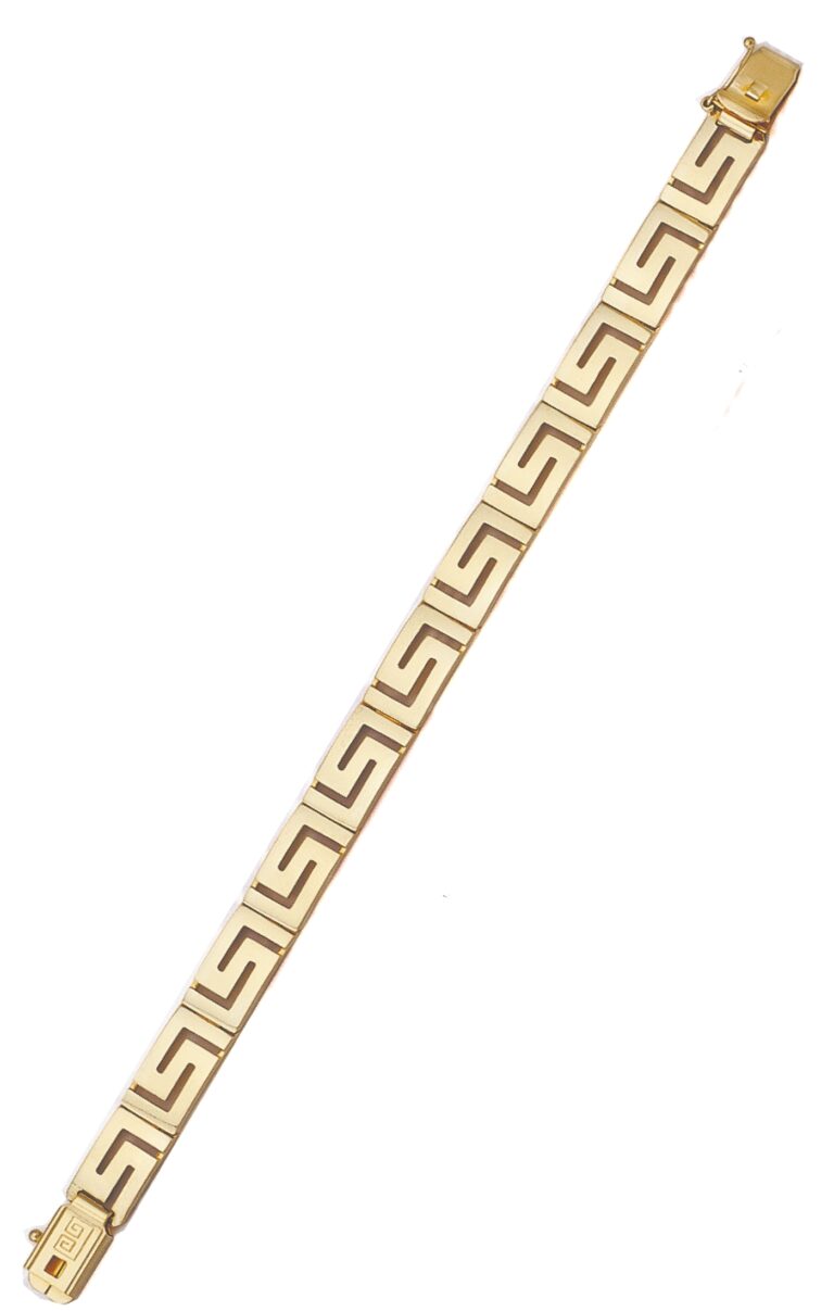Gold Greek Key Meander Bracelet for Men | Hellenic Art