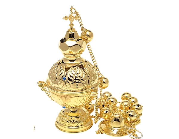 Greek Orthodox Incense Burner with gem stones | Hellenic Art