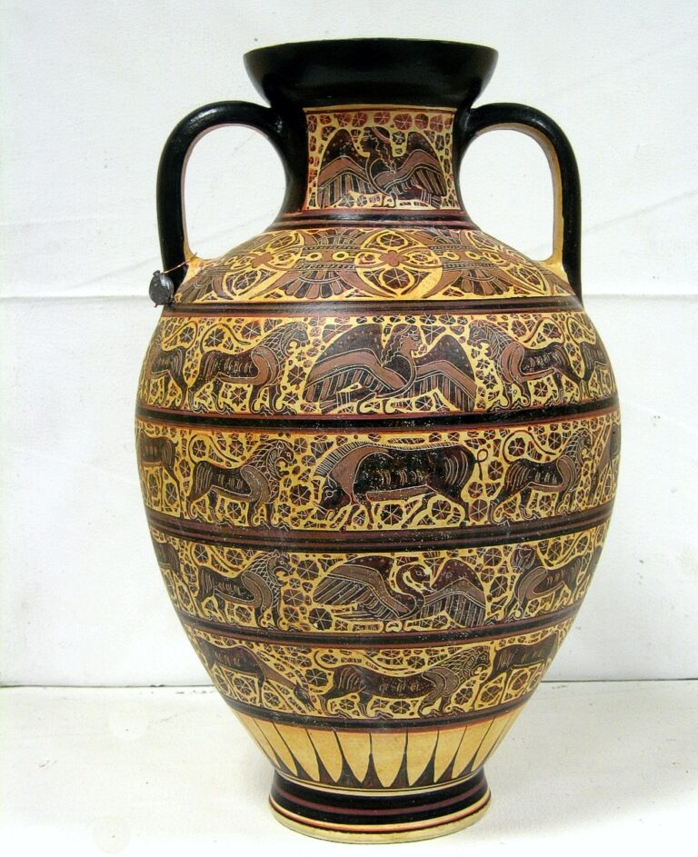 Corinthian amphora with animal frieze | Hellenic Art