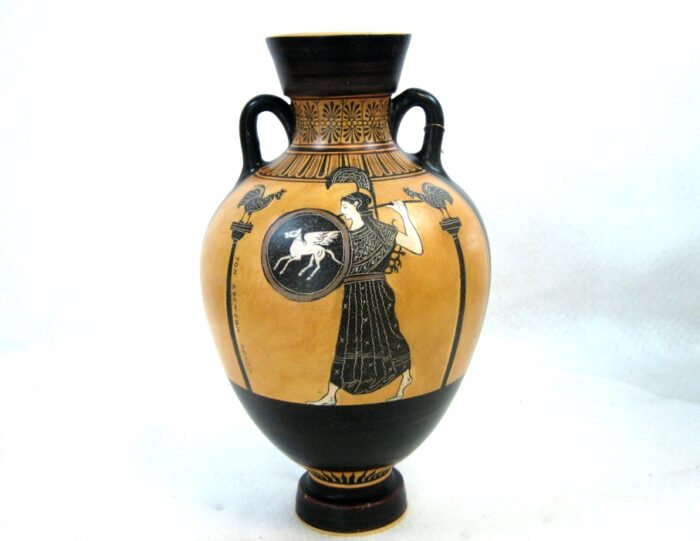 Black Figured men Panathenaic Amphora | Hellenic Art