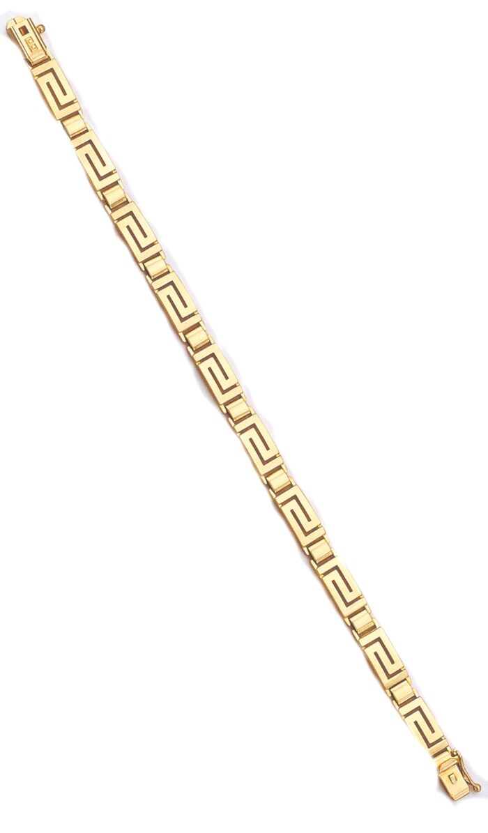 Gold Greek Key Meander Bracelet Classic Charm | Hellenic Art