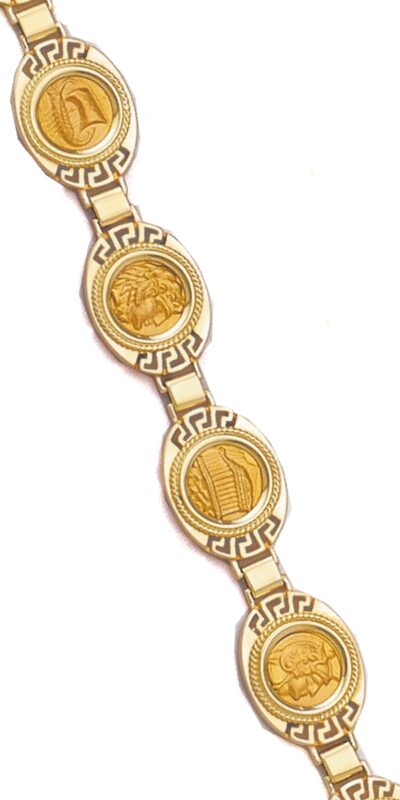 Gold Symbols of Greece Bracelet | Hellenic Art