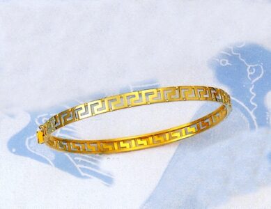 Gold Greek Key Meander Bangle | Great |Hellenic Art