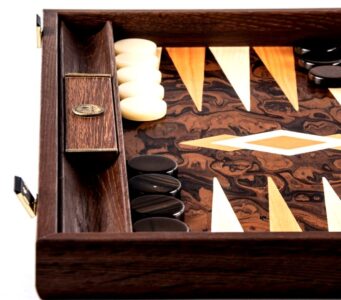 California Walnut burl Backgammon set | Hellenic Art