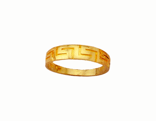 Gold Greek key band ring | Hellenic Art