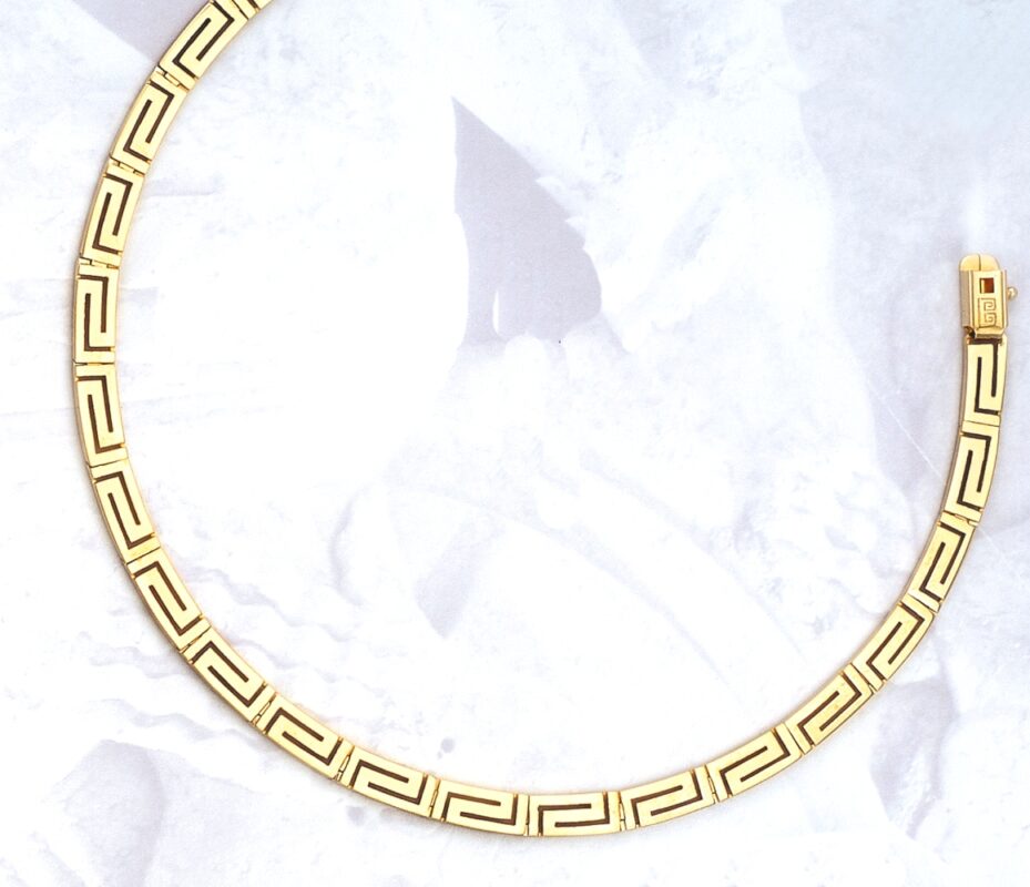 Gold Greek Key Meander Necklace | Hellenic Art