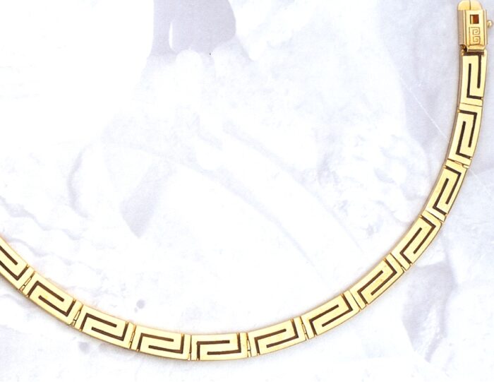 Gold Greek Key Meander Necklace - 20 in. | Hellenic Art
