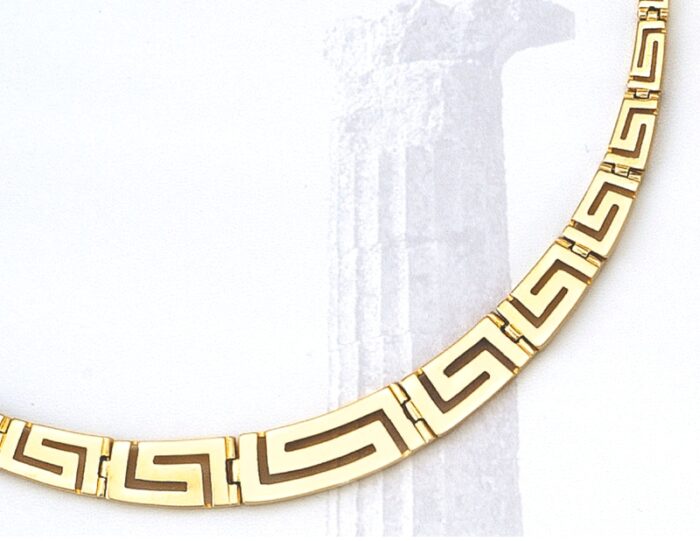 Gold Greek Key Meander Celtic Necklace | Hellenic Art