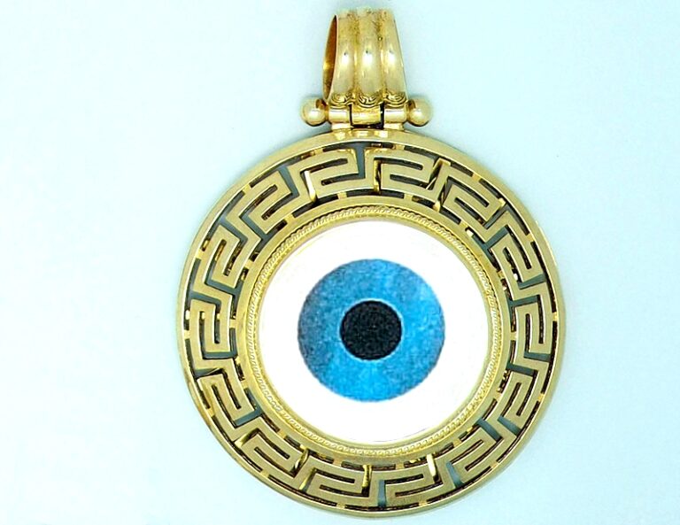 Gold Greek Mati Pendant - Xlarge | Hellenic Art