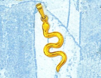 Gold Sacred Snake Pendant | Hellenic Art