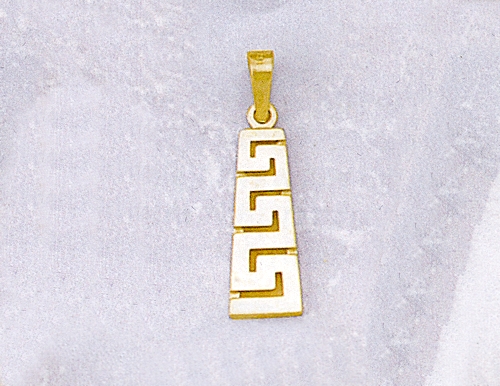 Gold Greek Key Meander Pendant | Hellenic Art